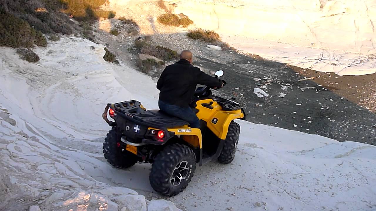 Harpas ATV outlander 1000 climbing extremely steep rock - YouTube