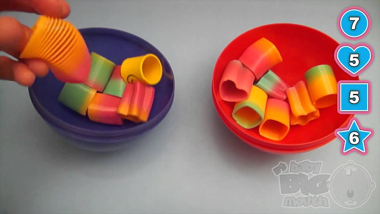 Learn Shapes with Colourful Slinkies! Fun Learning Contest! - YouTube