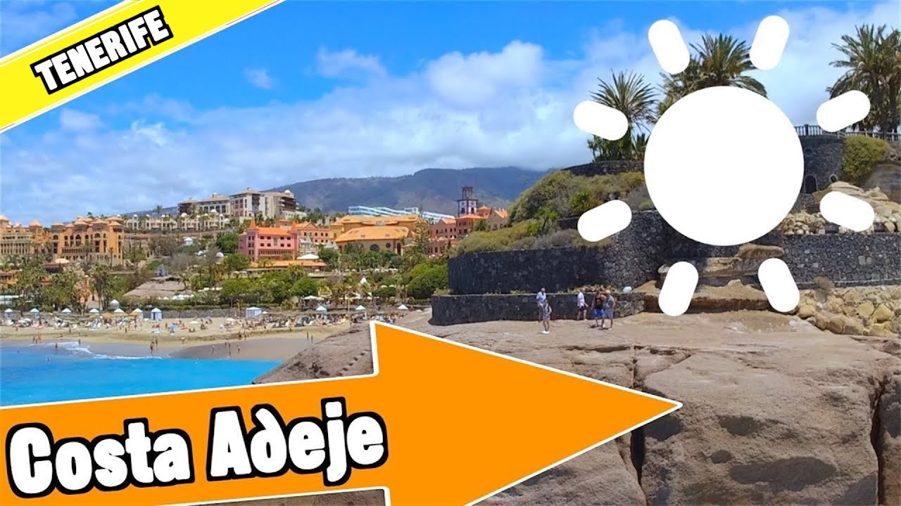 Costa Adeje Tenerife Spain: Tour of beach and resort - YouTube