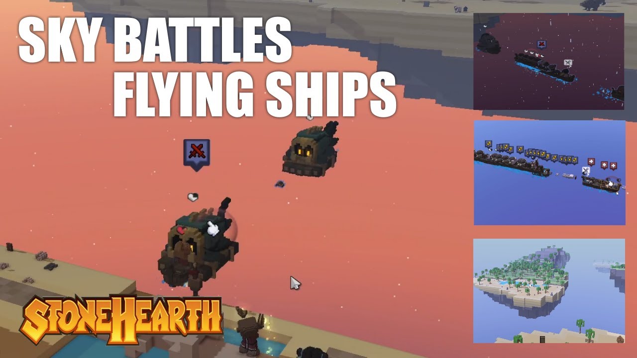 Sky Battles, islands and floating ships! - Stonehearth - YouTube