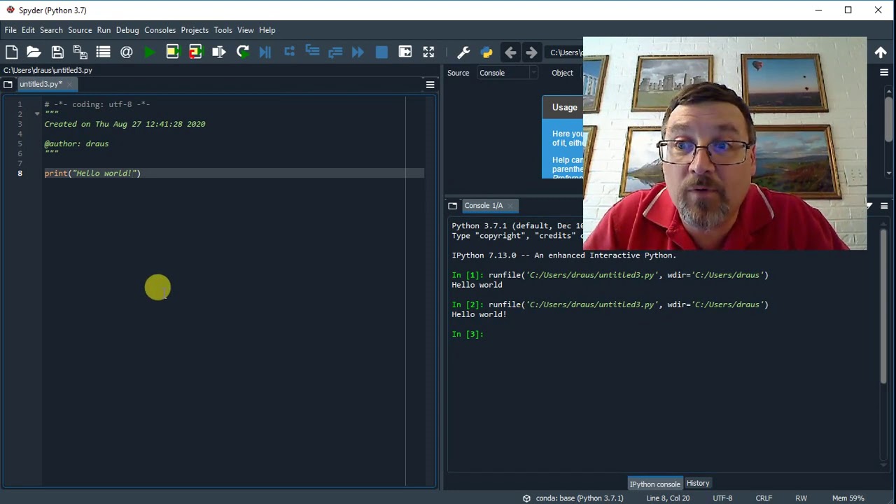 First Python Program Youtube