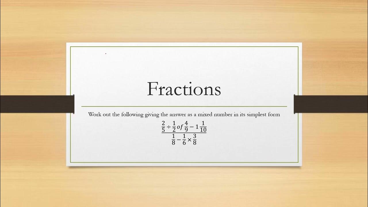 How to use BODMAS to solve Fractions - YouTube