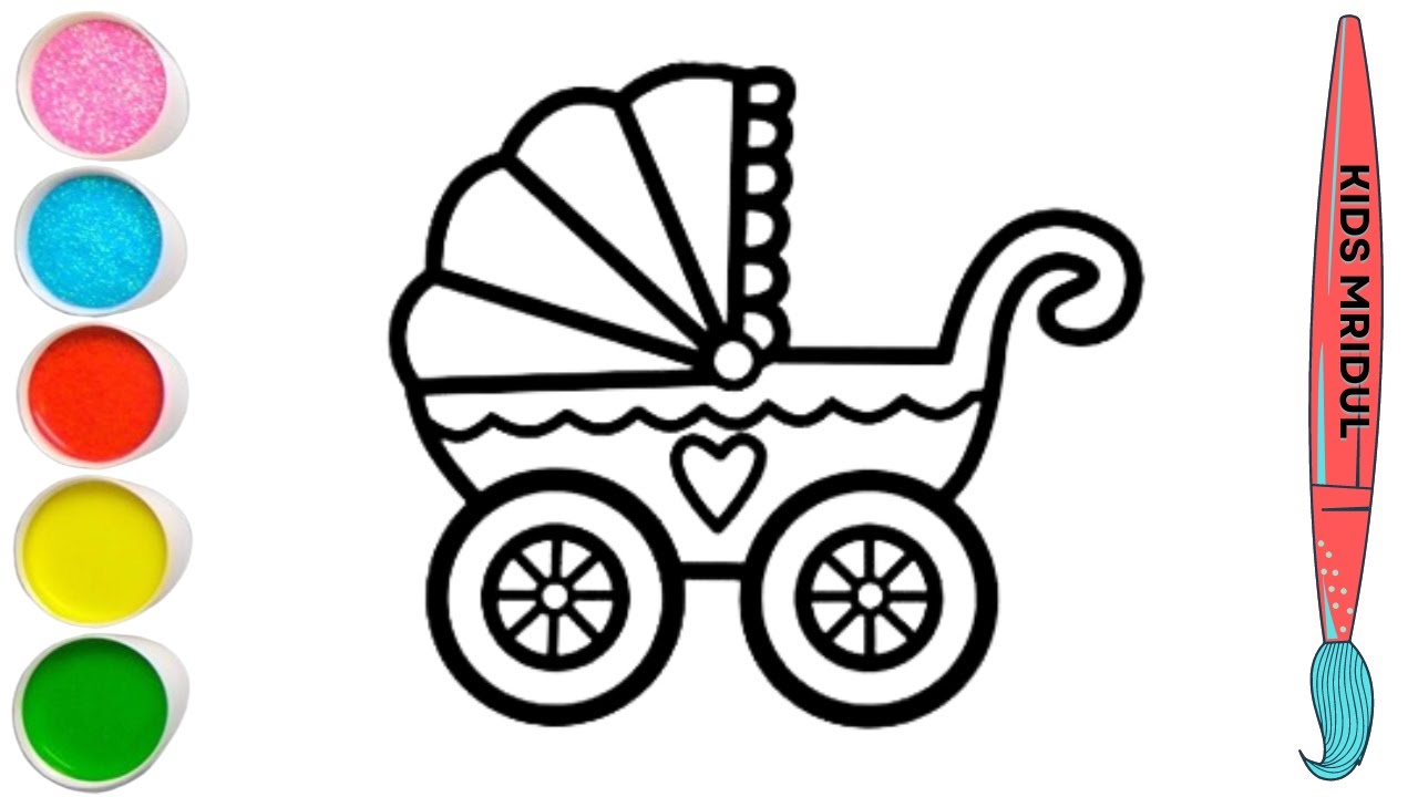 Stroller Drawing painting and Coloring For Kids & Toddlers || Easy ...