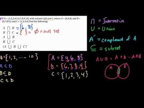 Union, Intersection and Complement (HW7) - YouTube