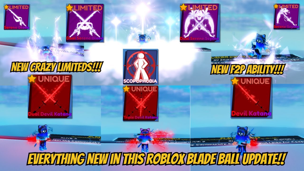 🔥EVERYTHING IN THE SERENE UPDATE In Roblox Blade Ball!🔥PLUS NEW F2P ...