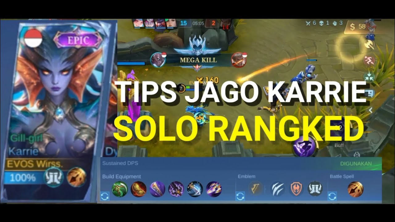 TOP GLOBAL KARRIE GAME PLAY RANGKED || MOBILE LEGEND - YouTube
