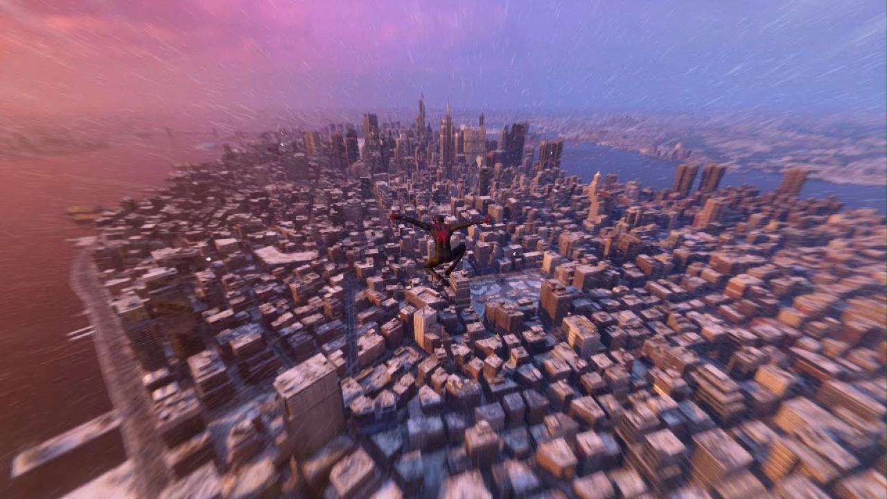 PS5 Swinging in Heavy Snow with Miles - Sunset - YouTube
