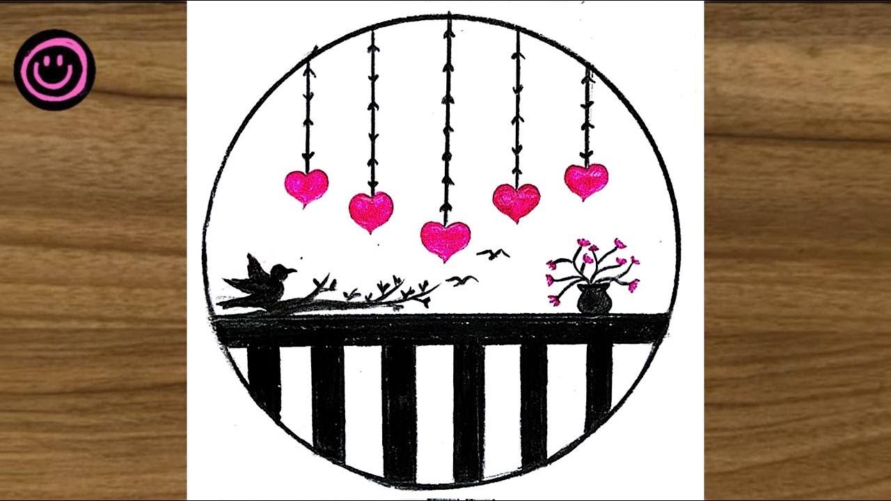 Very Cute Circle Drawing - Cute pink Heart Drawing Pictures😍 - YouTube