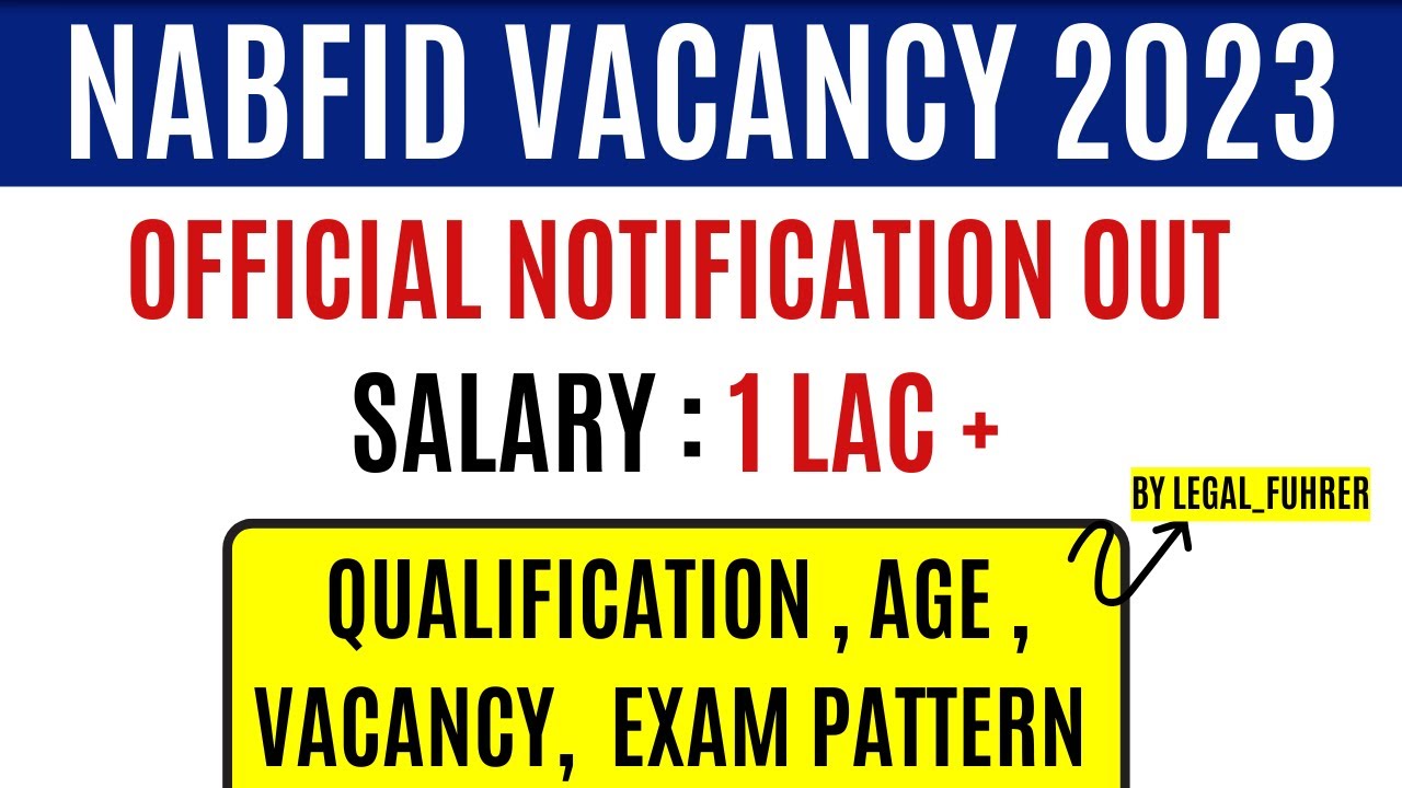 NABFID VACANCY 2023 | LEGAL JOB VACANCY IN BANK | LATEST LAW VACANCY ...