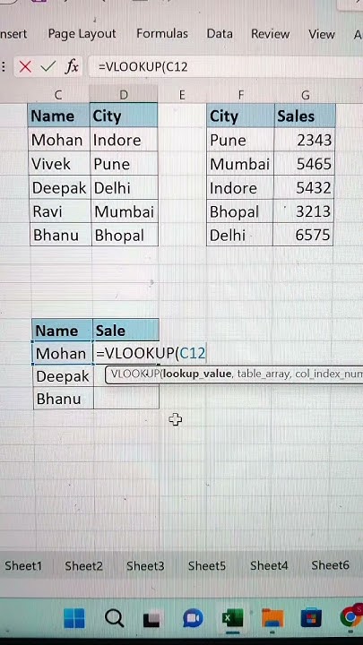 Nested Vlookup Function In Excel 🔥 Excel Interview Question💯 Shorts Excelformula Tips