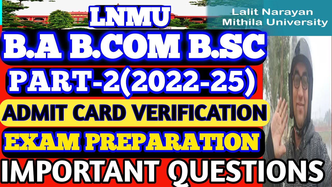 Lnmu Part 2 Exam 2022 25 Admit Card Verification Youtube