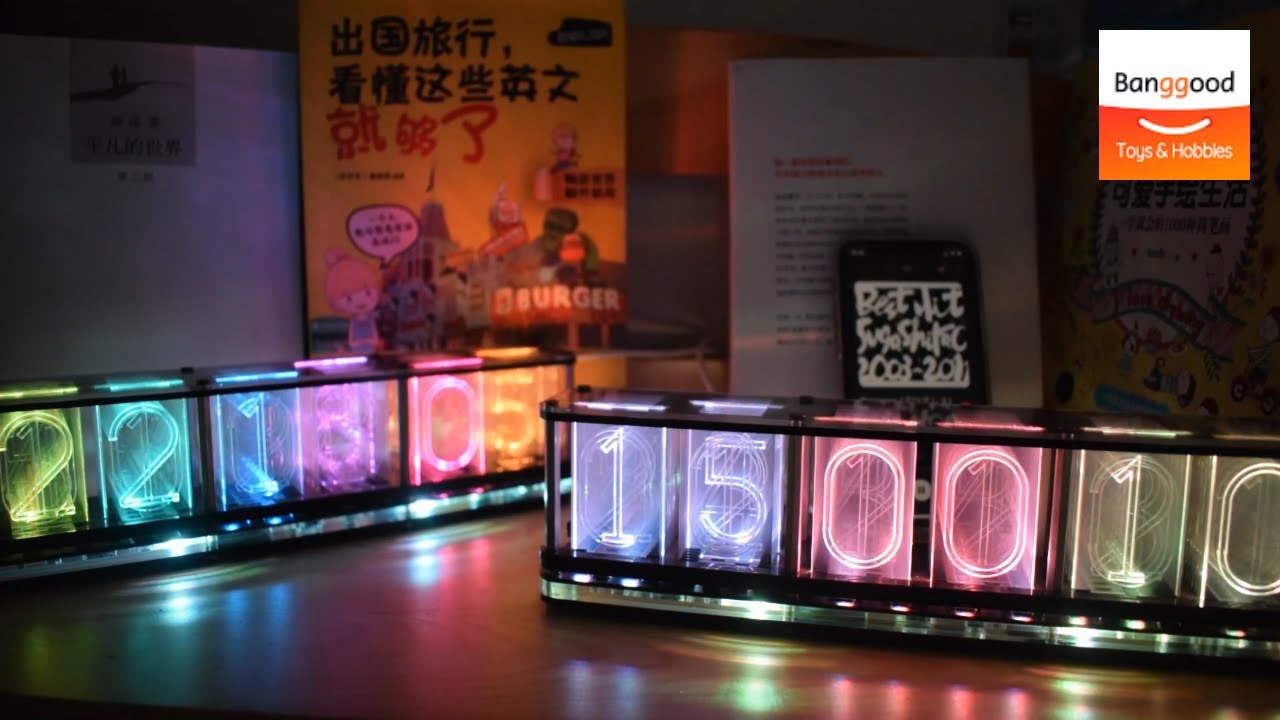 Full Color RGB Glow Tube Clock Kit | LED Music Spectrum Kit - Banggood ...