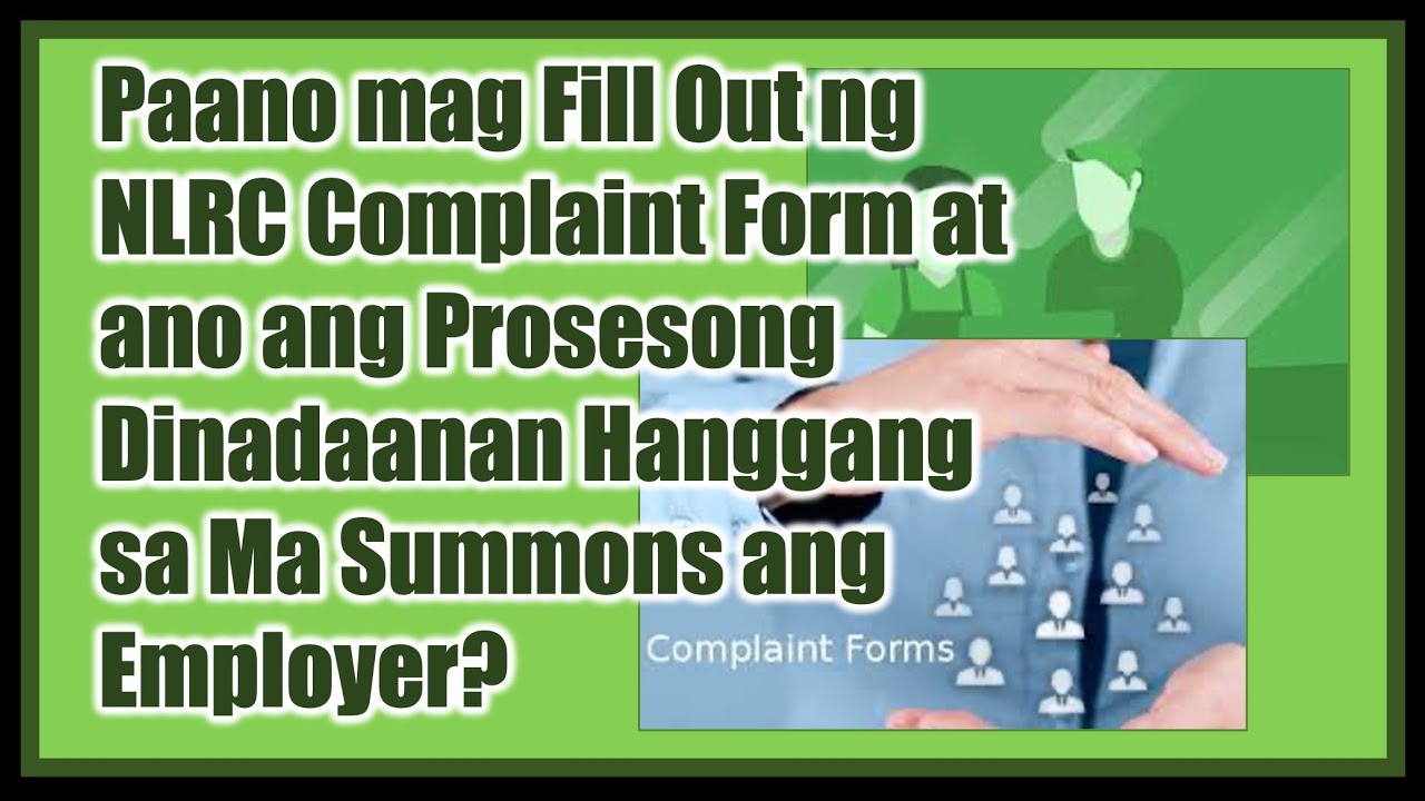 NLRC Complaint Form, SENA Referral, Raffle, at Proseso Hanggang Summons ...