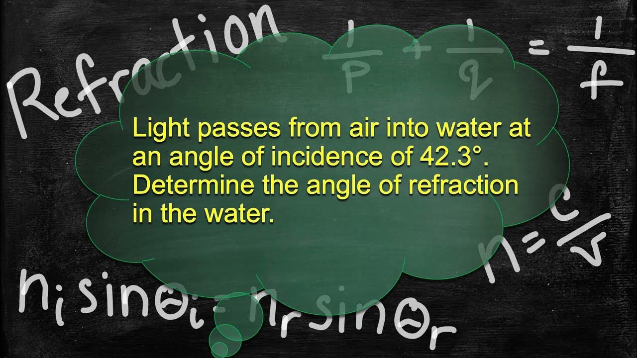Physics Problem Solver - Refraction - Solving Index of Refraction and Snell's Law Problems 6 ...