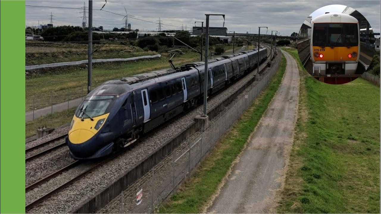 Trains at Speed (HS1 & c2c Bridge 548 nr Rainham) - YouTube