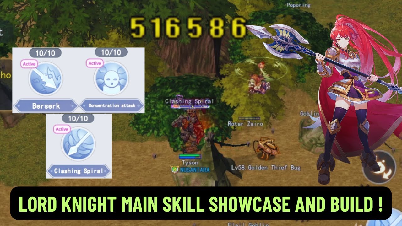 LORD KNIGHT SHOWCASE WITH SKILL BUILD ! | THE RAGNAROK MMORPG - YouTube