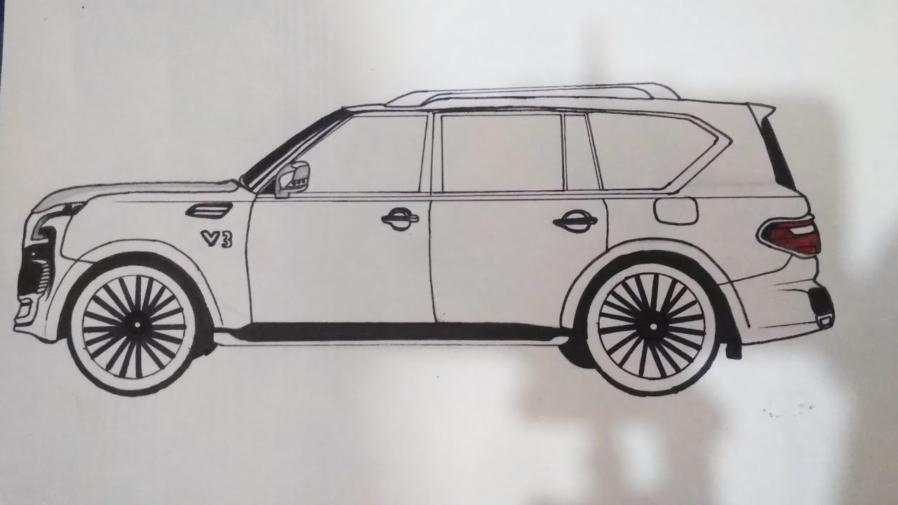 How to draw a nissan patrol/the desert king), മരുഭൂമിയിലെ രാജാവ് 👌 ...