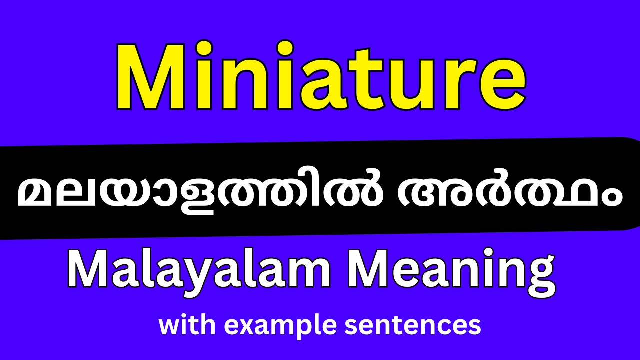 Miniature meaning in Malayalam/ Miniature മലയാളത്തിൽ അർത്ഥം - YouTube