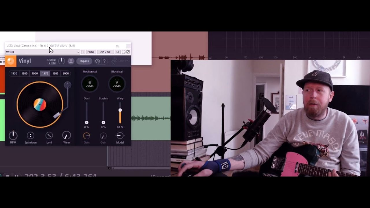 Using Izotope's Vinyl plugin on my guitar FX chain. - YouTube