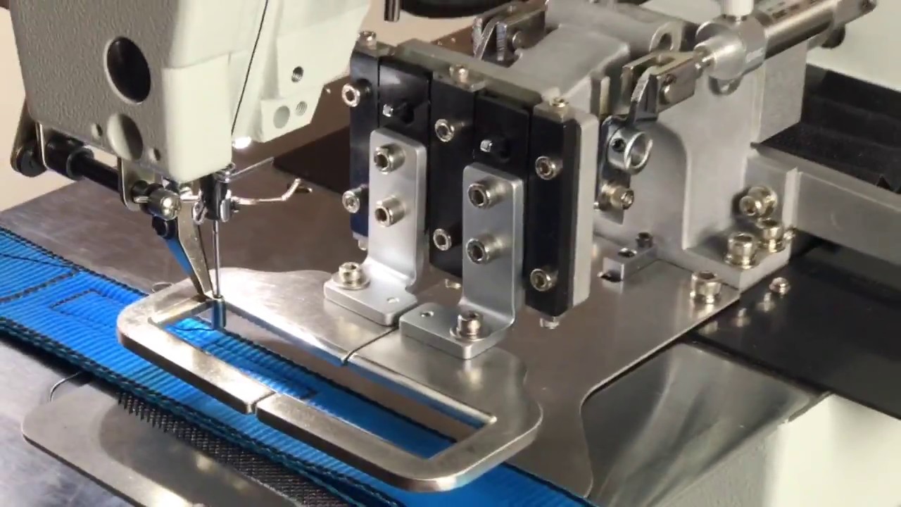 Dematron Webbing programmable sewing machine / box x - YouTube