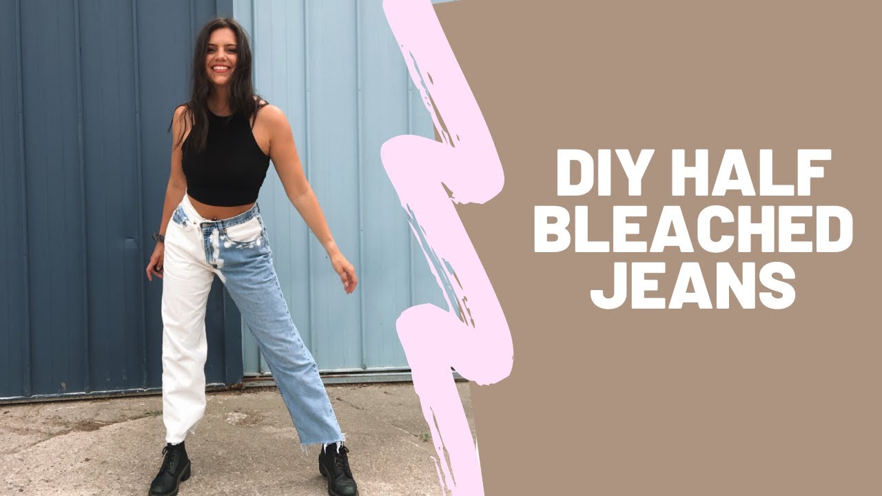 DIY Half Bleached Jeans - YouTube
