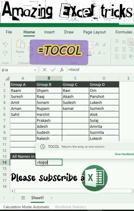 Amazing Excel trick by using TOCOL formula #youtubeshorts #excel #amazing #tricks #howto #how ...