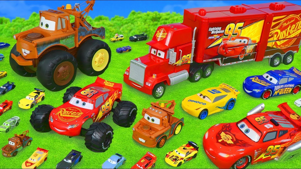 Disney Pixar Cars fall into the water: Lightning McQueen, Mater, Doc ...