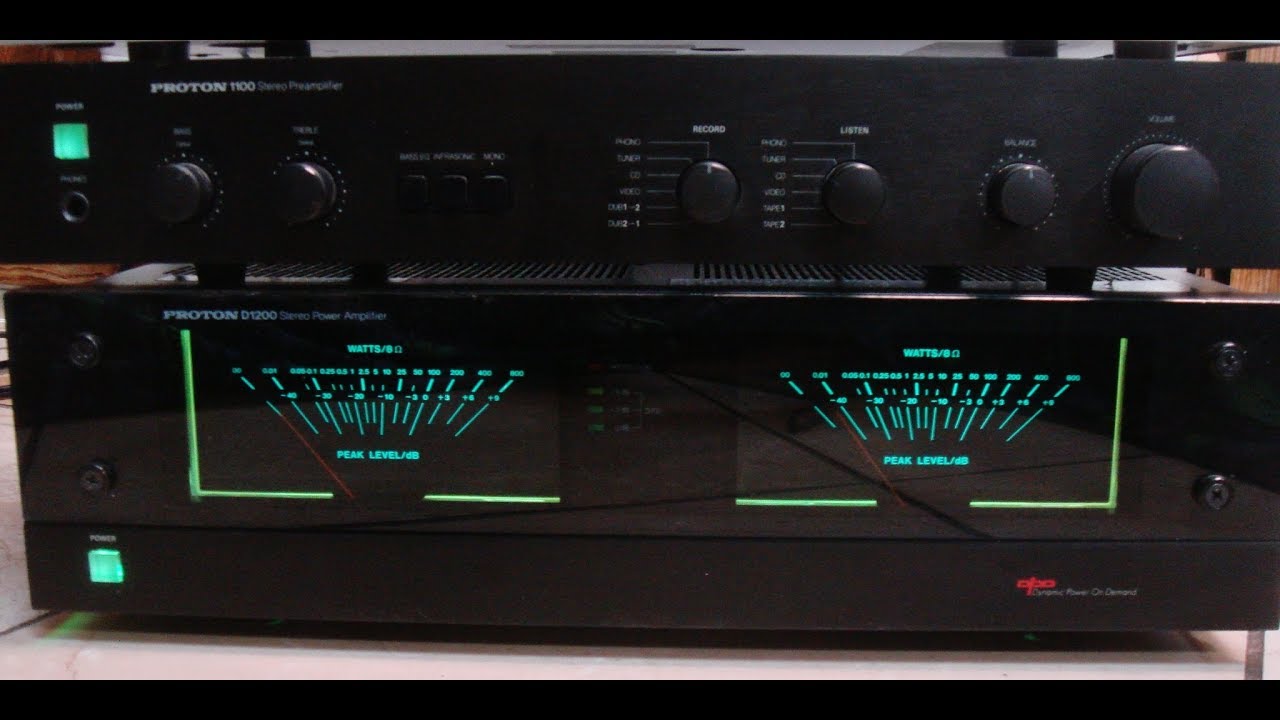 Proton D-1200 Stereo Power Amplifier Sound great music - YouTube