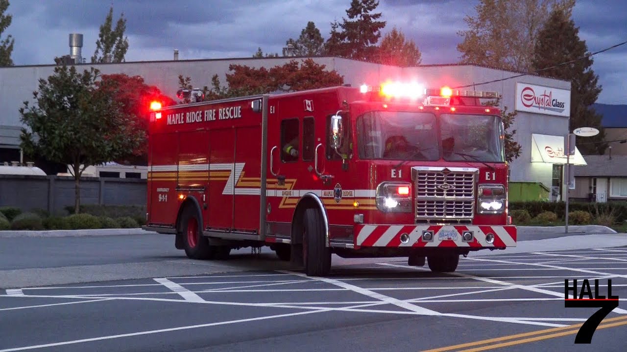 Maple Ridge Fire Rescue - Engine 1, Engine 3, & BCAS Responding - YouTube