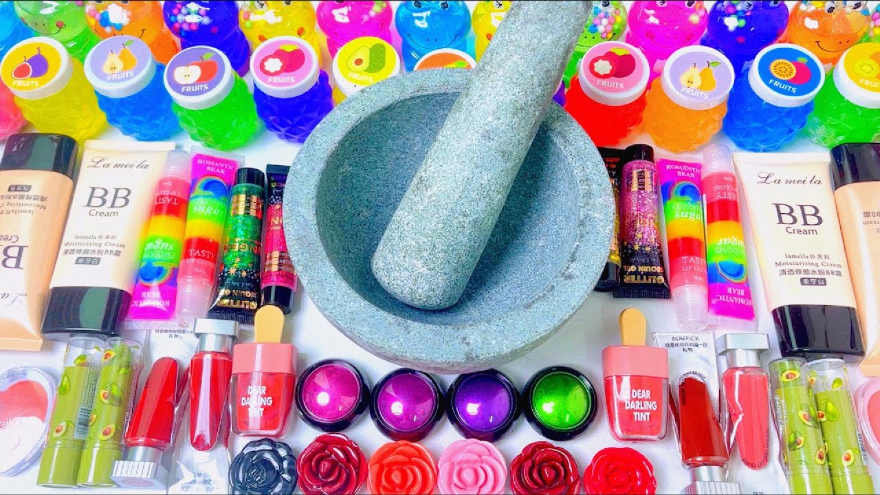 Satisfying Video DIY Making Clear Slime Mixing Eyeshadow Makeup ...