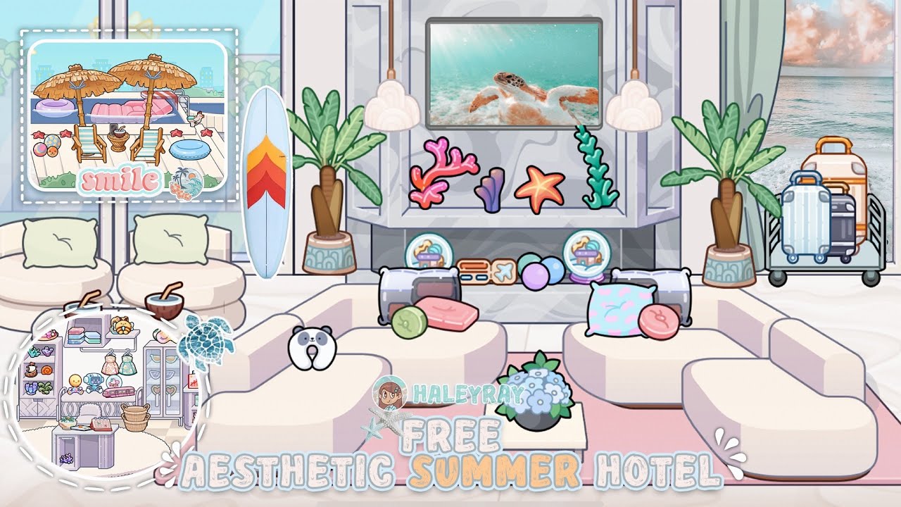 FREE AESTHETIC SUMMER HOTEL |INSPIRED| AVATAR WORLD - YouTube