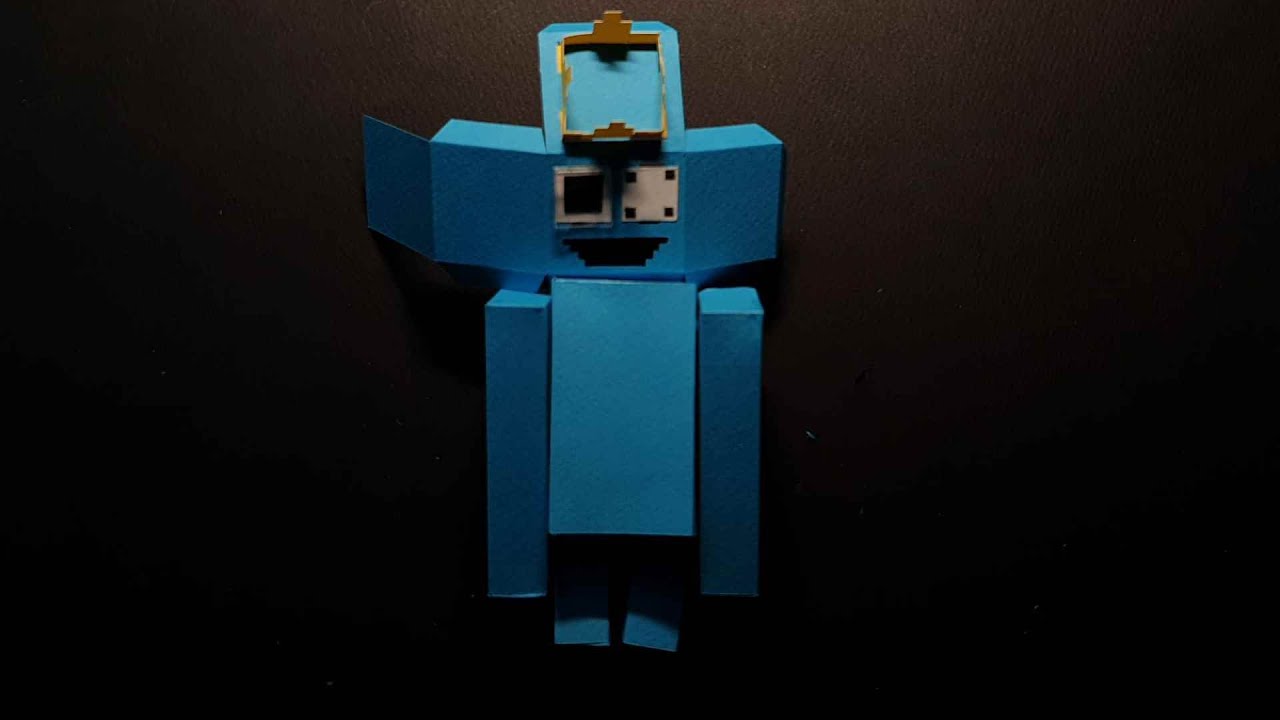 Blue - Rainbow Friends and Minecraft made from paper. 종이로 만든 레인보우프렌즈 ...