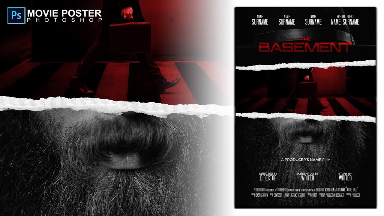Movie Poster - The Basement - Photoshop Tutorial - YouTube