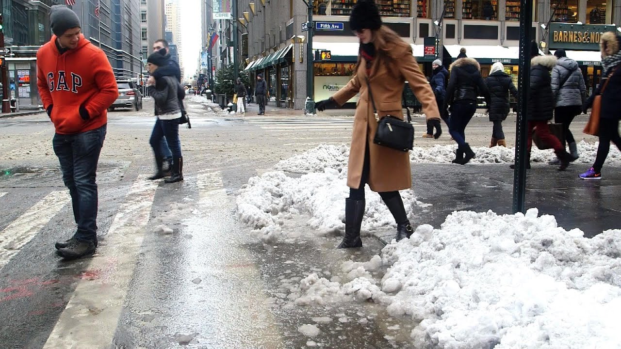 Here's Why Those Slushy Sidewalk Puddles Are Crazy Deep - YouTube