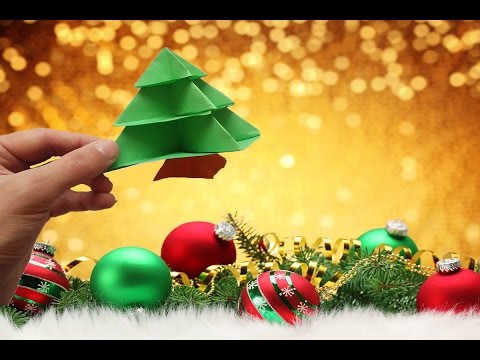 Kağıttan yılbaşı ağacı nasıl yapılır-Origami Noel ağac yapmak