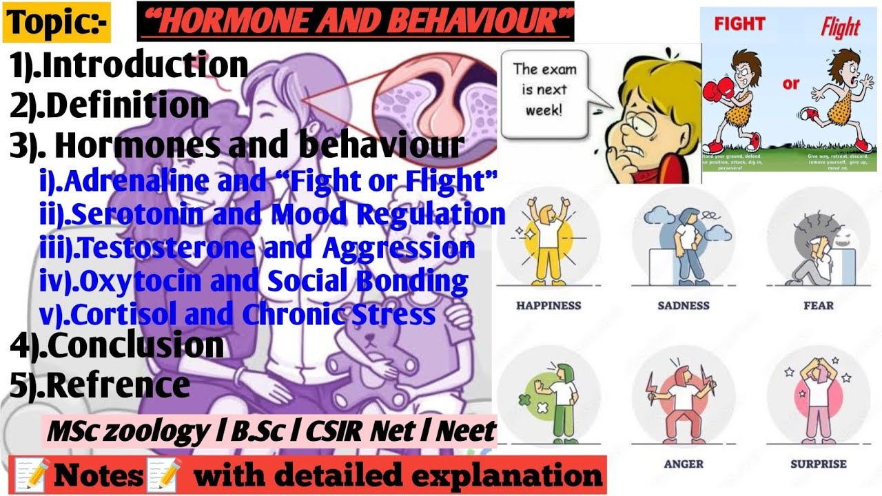 Hormone and behaviour | Role of hormones in different activities ...