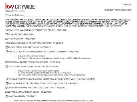 Purchase Audit Checklist - YouTube