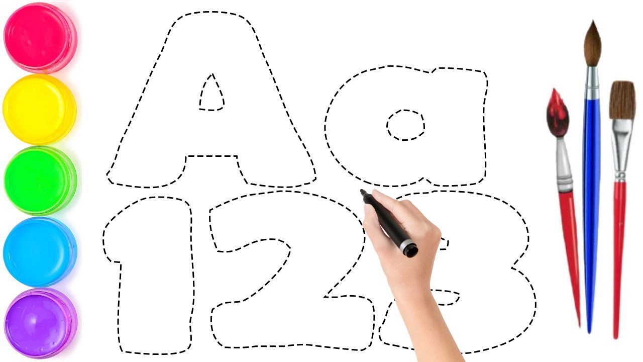 Let's Learn How to Draw Aa & 123 for Beginners Step by Step Easy ...