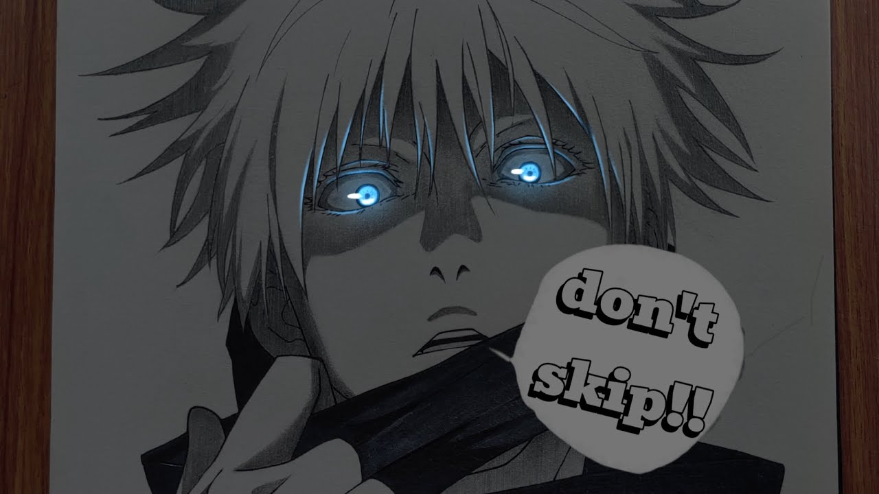 How to draw Gojo Satoru unfolding his blindfold/ how to draw Gojo easy ...