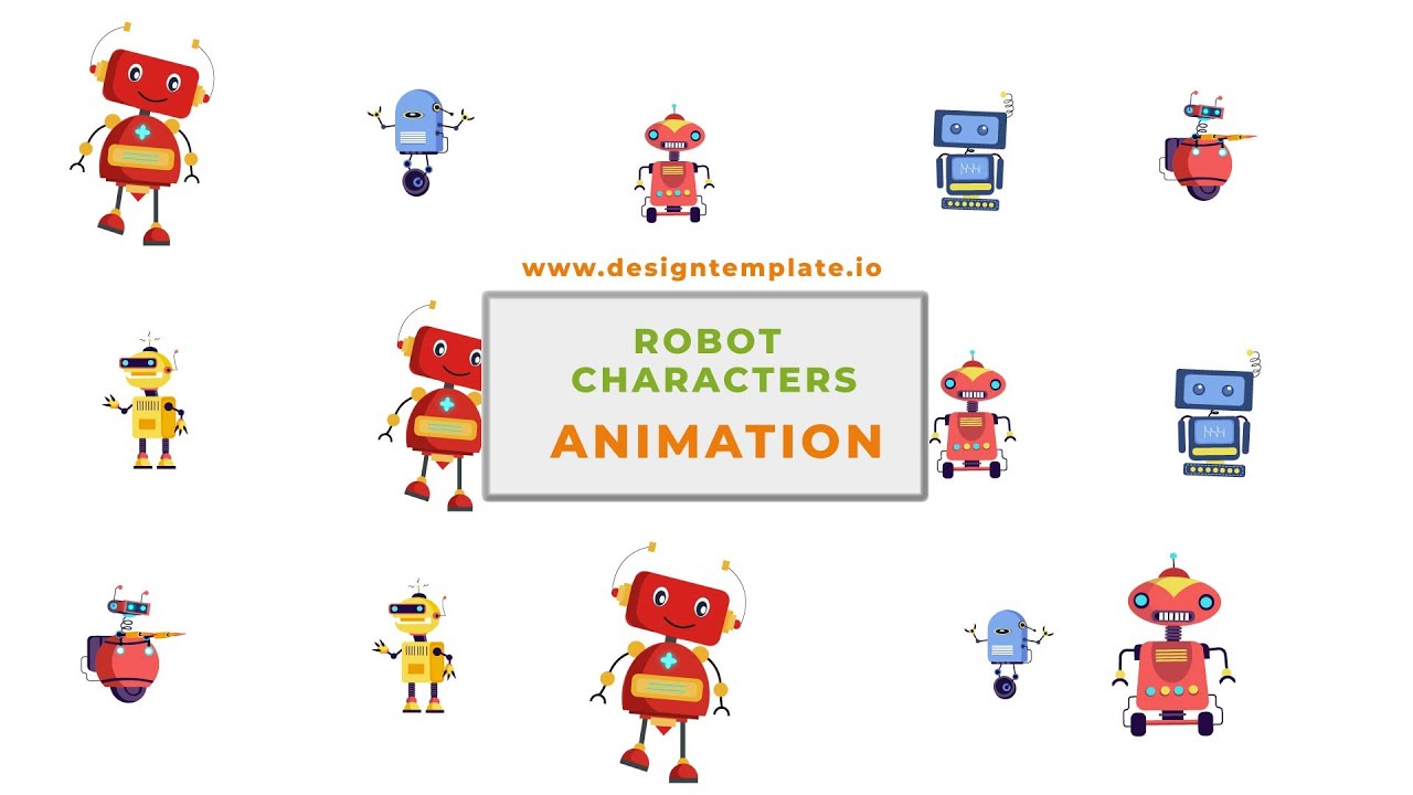Robot Character Animation Scene Premiere Pro Templates - YouTube