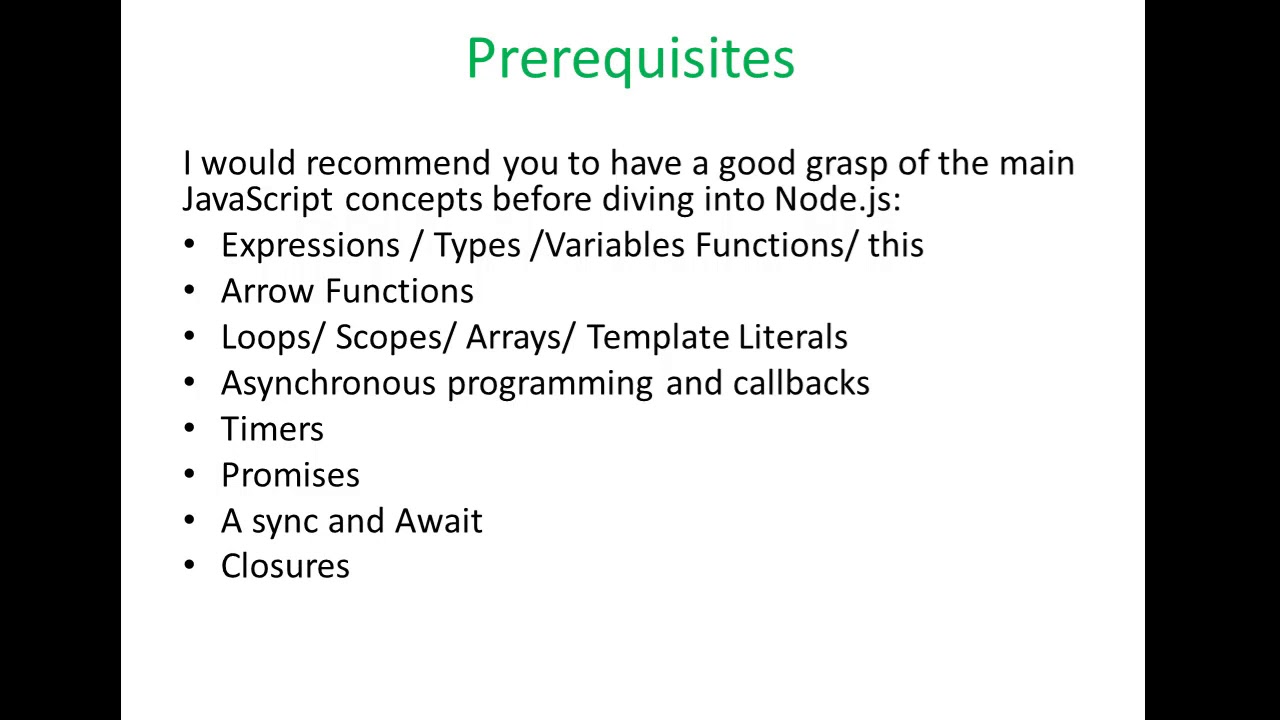 02 Prerequisites Before Starting Nodejs Youtube