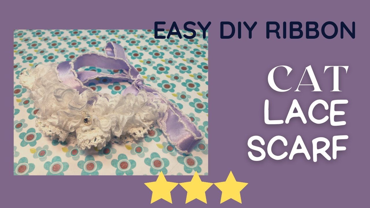 Easy DIY Ribbon: Cat Lace Scarf / Cat Lace Collar / Cat Ribbon Collar ...