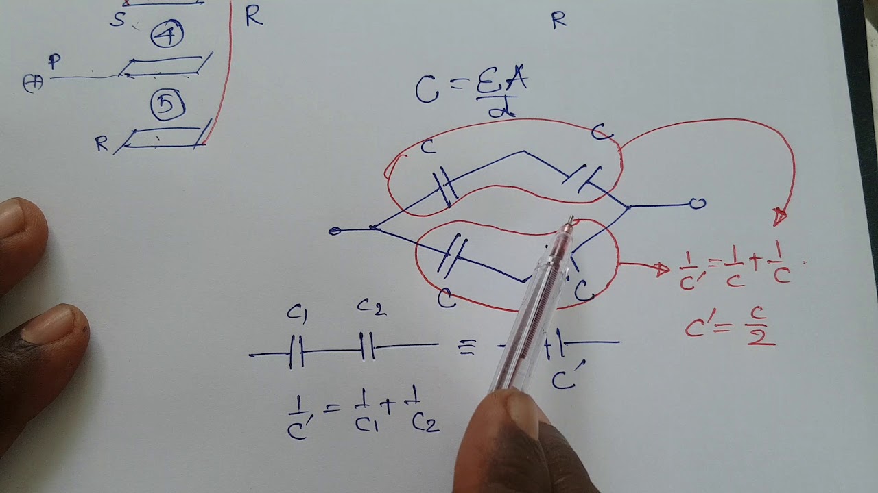 Electric field-capacitors network problem solving- Saman Dadallage - YouTube