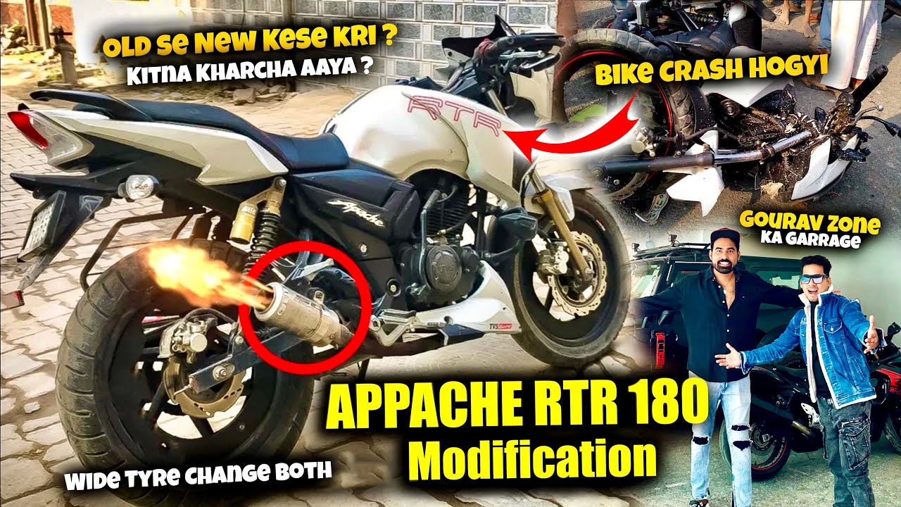 TVS Appache RTR Modification | BIKE CRASH | Old to New Total Cost ...