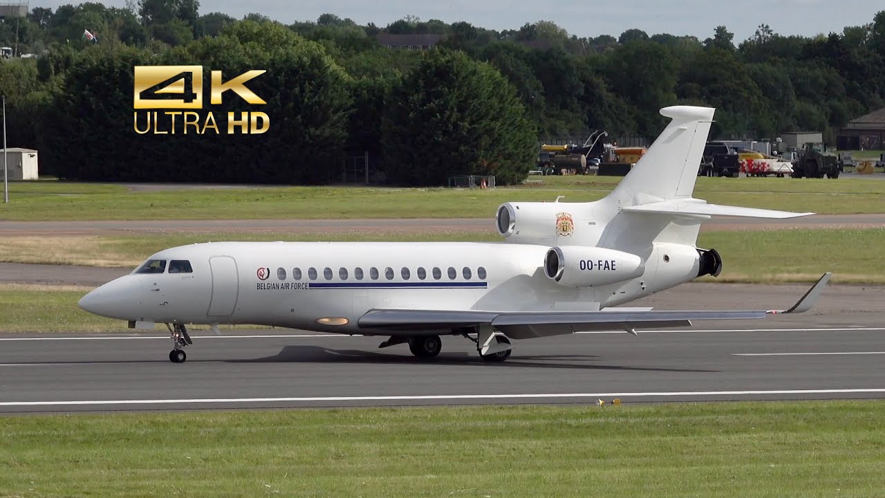 Dassault Falcon 7X Belgian Air Force OO-FAE arrival at RAF Fairtford ...