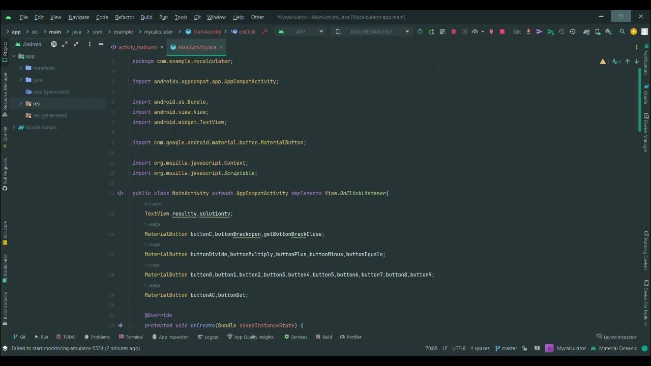 TASK 2 / CALCULATOR APP in Android studio / Codsoft internship /Batch july-august - YouTube