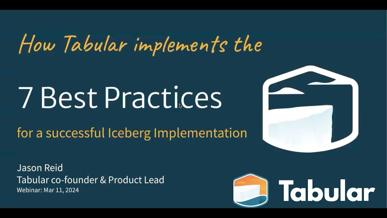 Tabular best practices - Iceberg table optimization and maintenance ...