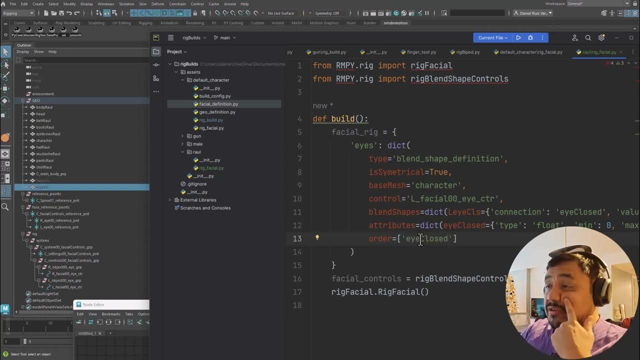 rig raul 04 facial connecting with a script - YouTube