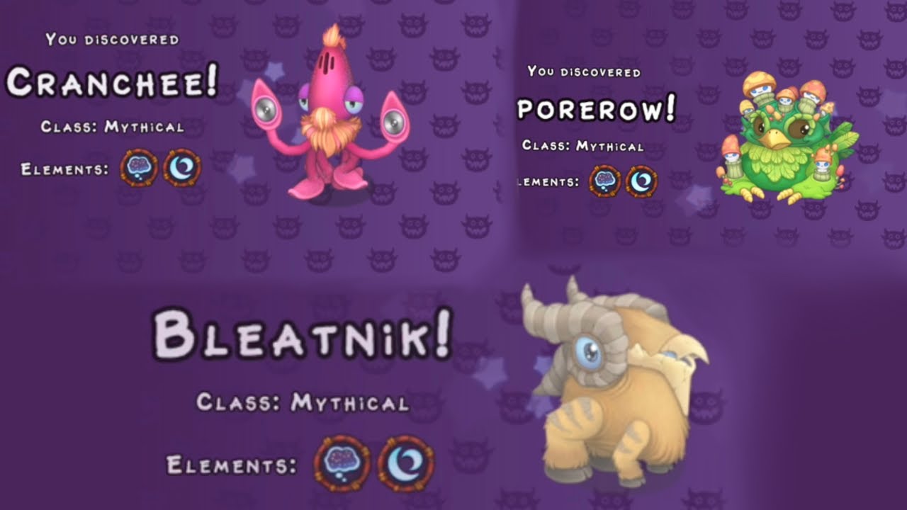 My Singing Monsters: - All 2-element monsters so far on Mythical Island ...