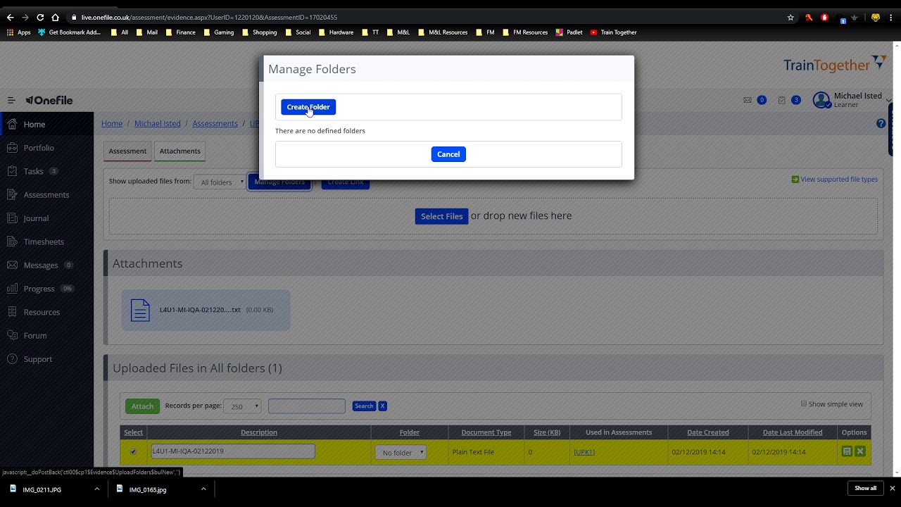 OneFile: Uploading your evidence - Method 1 - YouTube